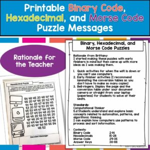 Crack the Code Puzzles for Technology Class
