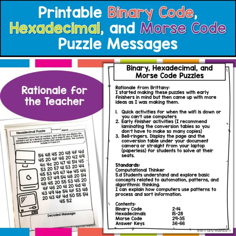Crack the Code Puzzles for Technology Class