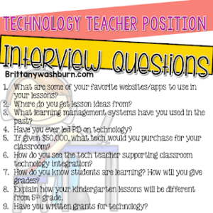 Technology Teacher Interview Questions