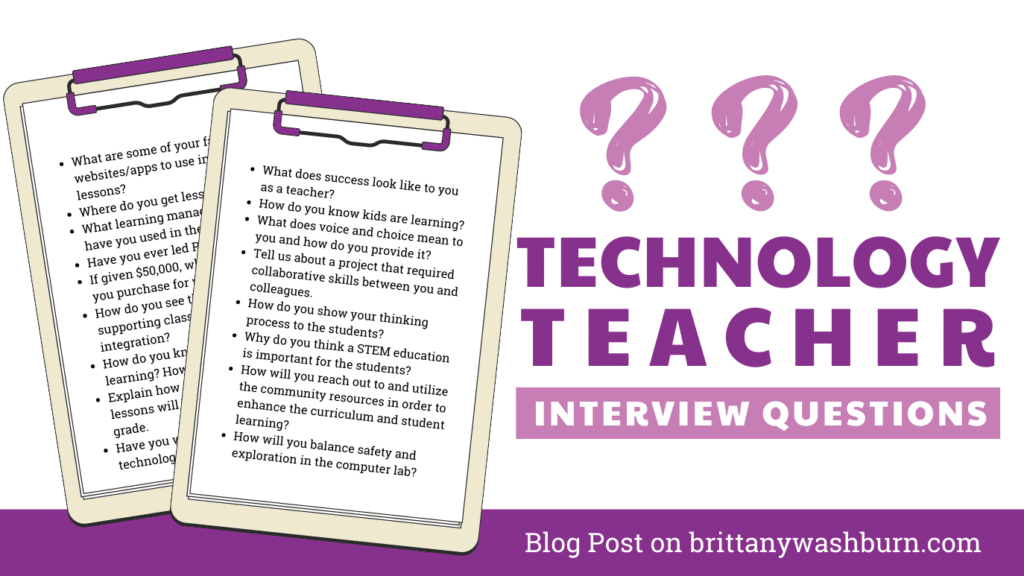 Technology Teacher Interview Questions