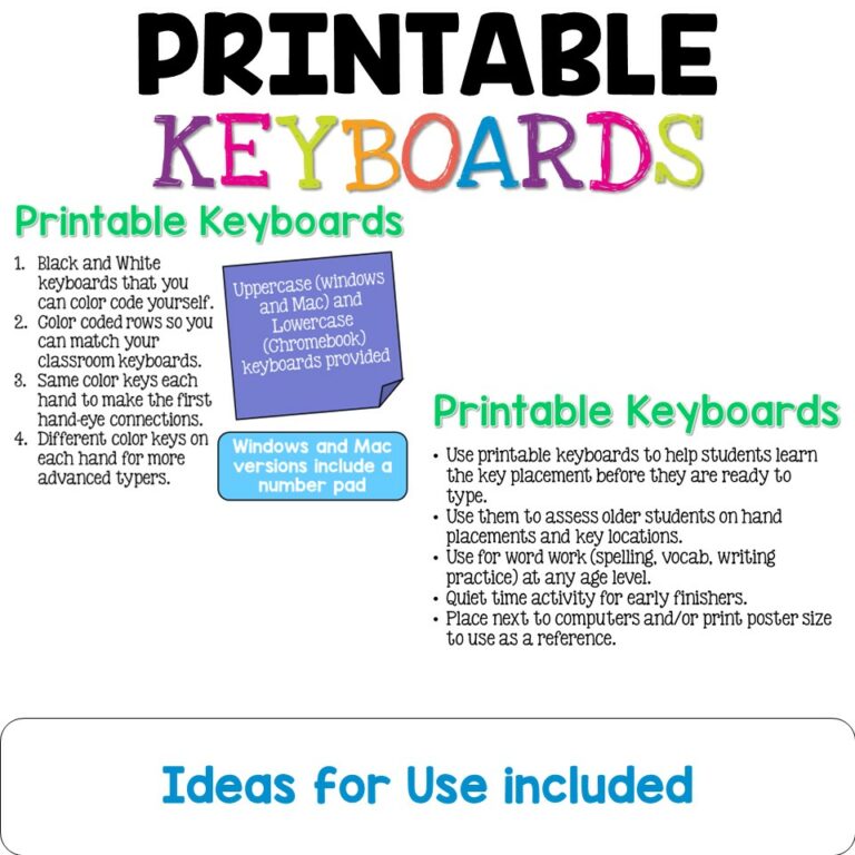 Typing Practice Printable Keyboard Pages