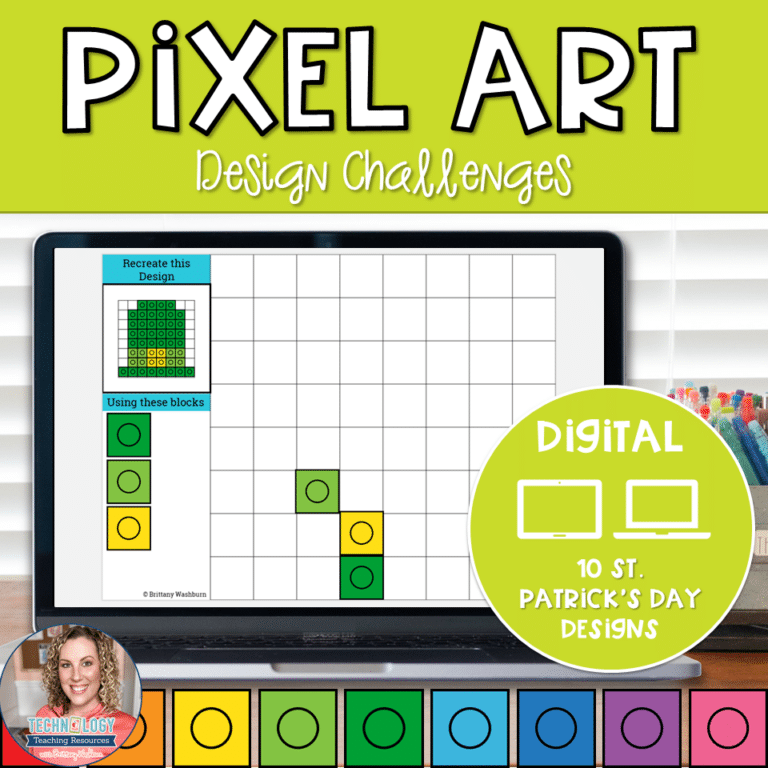 St. Patrick's Day Digital Pixel Art STEM Challenges