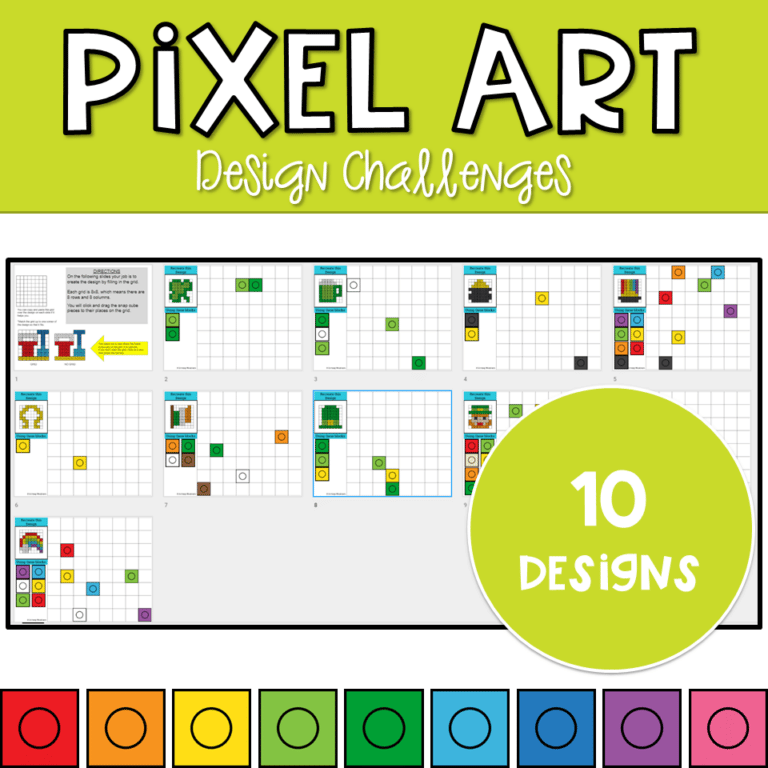 St. Patrick's Day Digital Pixel Art STEM Challenges
