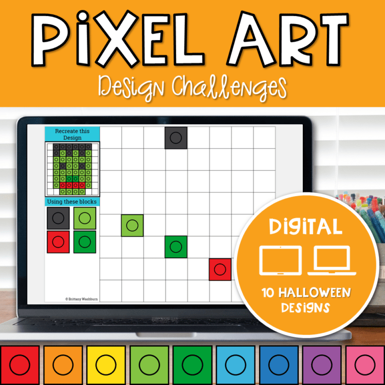 Halloween Digital Pixel Art STEM Challenges