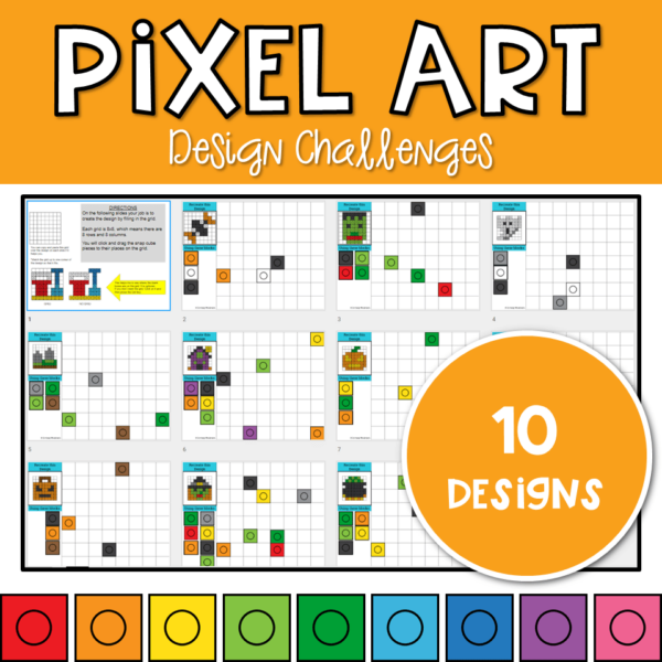 Halloween Digital Pixel Art STEM Challenges