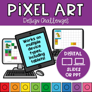Mardi Gras Pixel Art with Counting Cubes