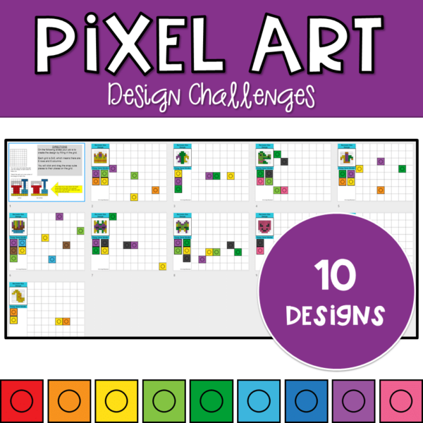 Mardi Gras Pixel Art with Counting Cubes