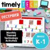K-1 Timely Tech December Themed Computer Lab Lessons
