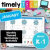 K-1 Timely Tech January Themed Computer Lab Lessons
