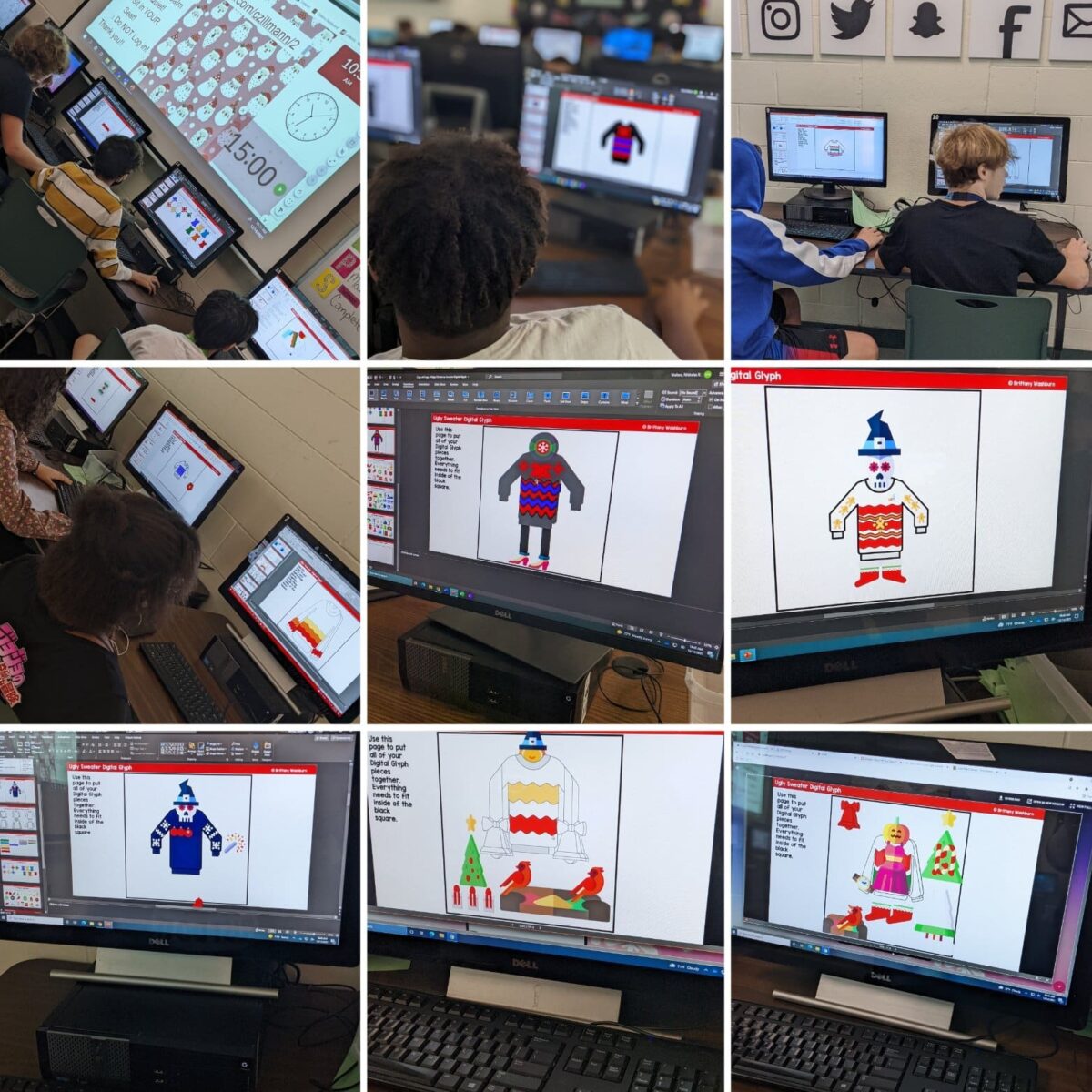 Ugly Christmas Sweater Digital Glyph Activity