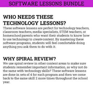Software Technology Lessons Bundle for Grades 1-5