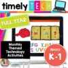 Grades K-1 Digital Activities Full Year Monthly Themed