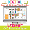 CVC Words Easter Digital Secret Picture Tile Puzzles