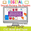 CVC Words New Year Theme Digital Secret Picture Tile Puzzles