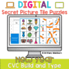 CVC Words New Year Theme Digital Secret Picture Tile Puzzles