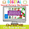 CVC Words Christmas Theme Digital Secret Picture Tiles