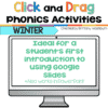 Winter Digital Phonics Click and Drag Practice