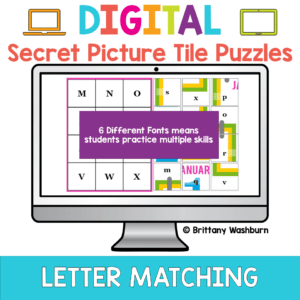 Alphabet Letter Matching Digital Secret Picture Tile Puzzles 2