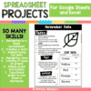Google Sheets and Excel Spreadsheet Projects 12 Months