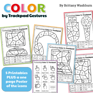 Technology Color By Trackpad Gestures Printable Worksheets