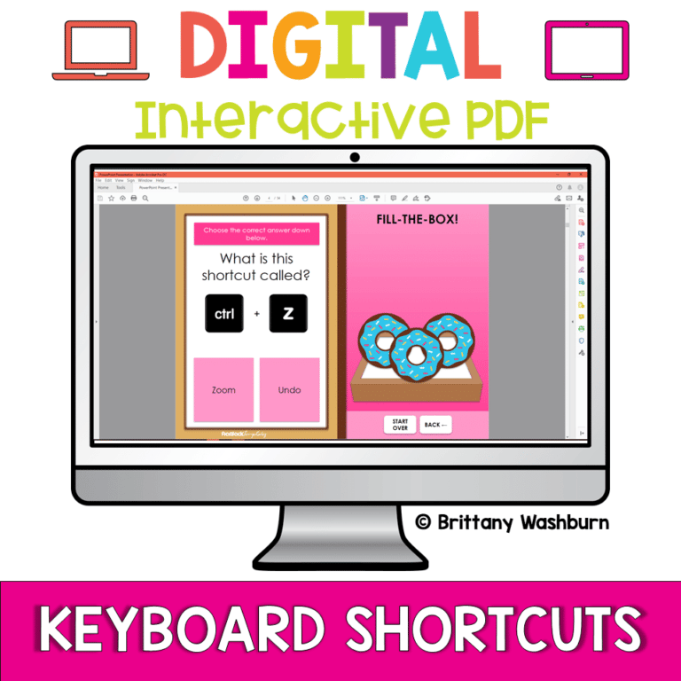 Keyboard Shortcuts Donut Theme Interactive PDF