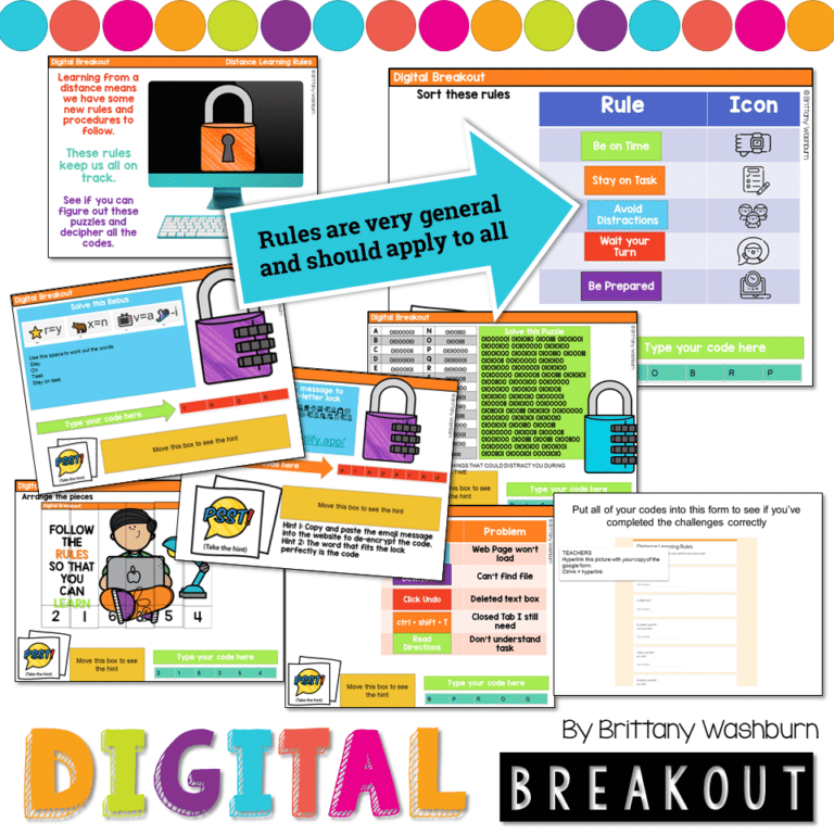 Distance Learning Rules Digital Breakout Challenges