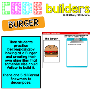 Burger Code Builders - Algorithm and Decomposing Digital Activities