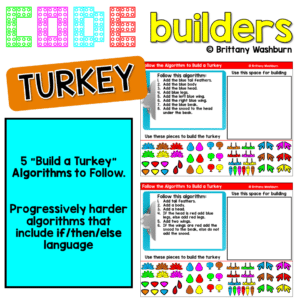 Turkey Code Builders Digital Activities Thanksgiving Computer Science