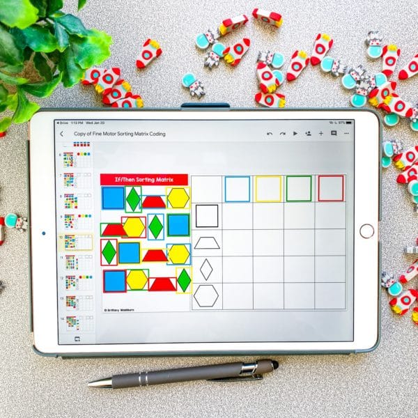 Sorting Matrix Coding - Fine Motor