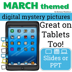 March Themed Digital Mystery Picture Puzzles
