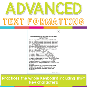 Advanced Keyboarding Text Formatting Activities