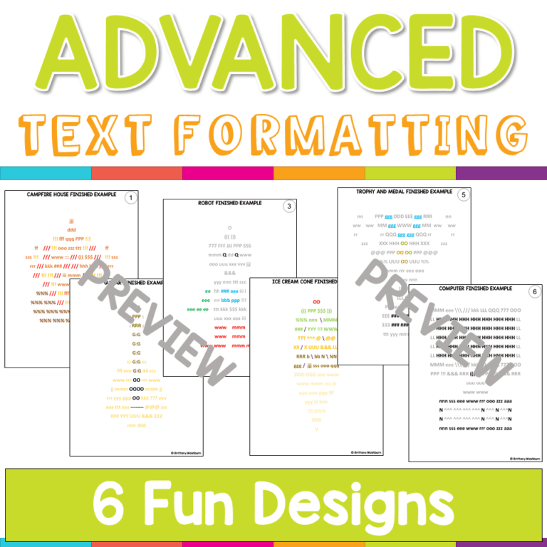 Advanced Keyboarding Text Formatting Activities