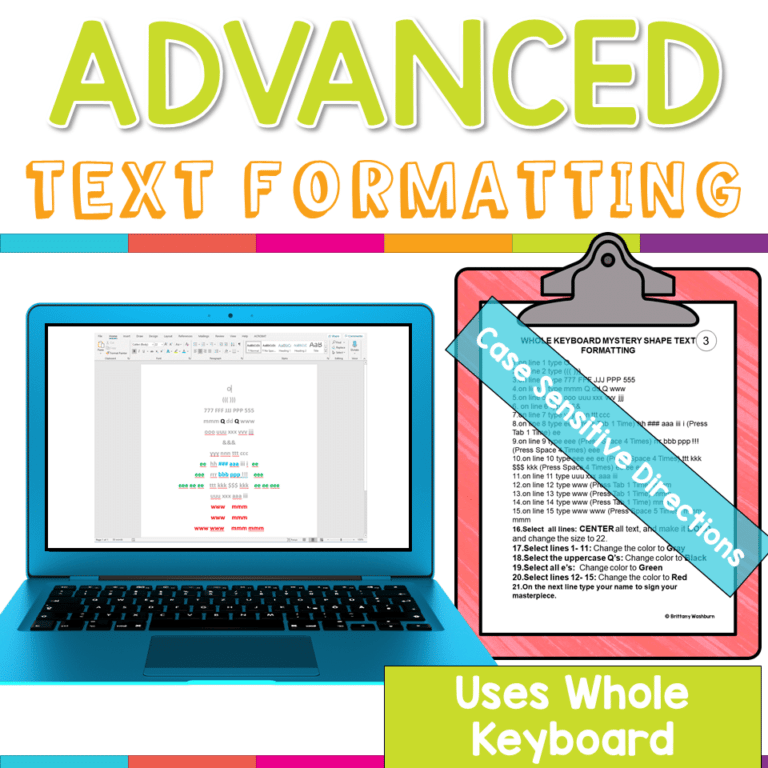Advanced Keyboarding Text Formatting Activities