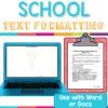 School Themed Text Formatting Activities