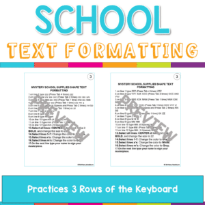 School Themed Text Formatting Activities