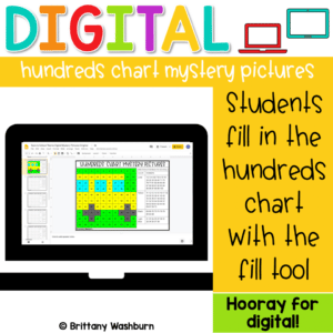 Digital Hundreds Chart Mystery Pictures | Back to School Theme