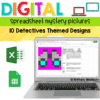 Digital Sheets/Excel Mystery Pictures | Detectives Theme
