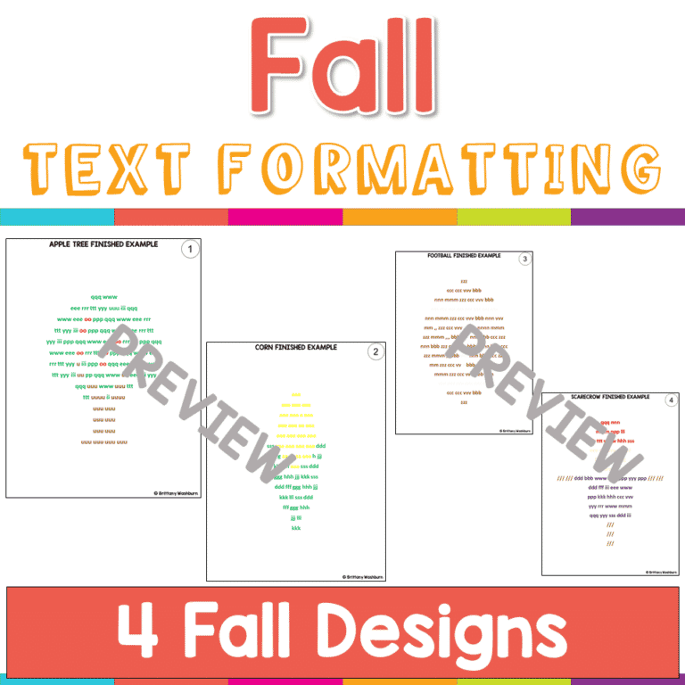 Fall Themed Text Formatting Activities