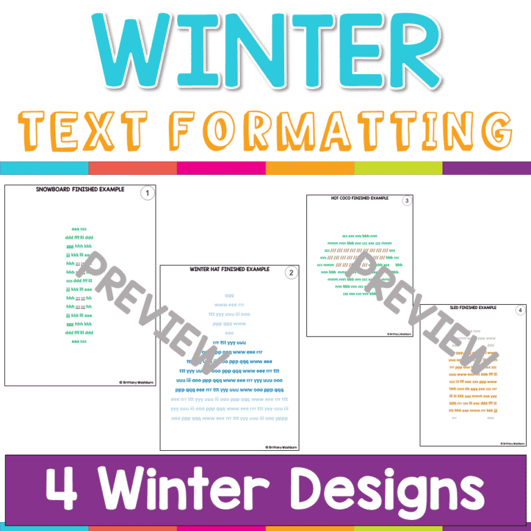 Winter Themed Text Formatting Activities