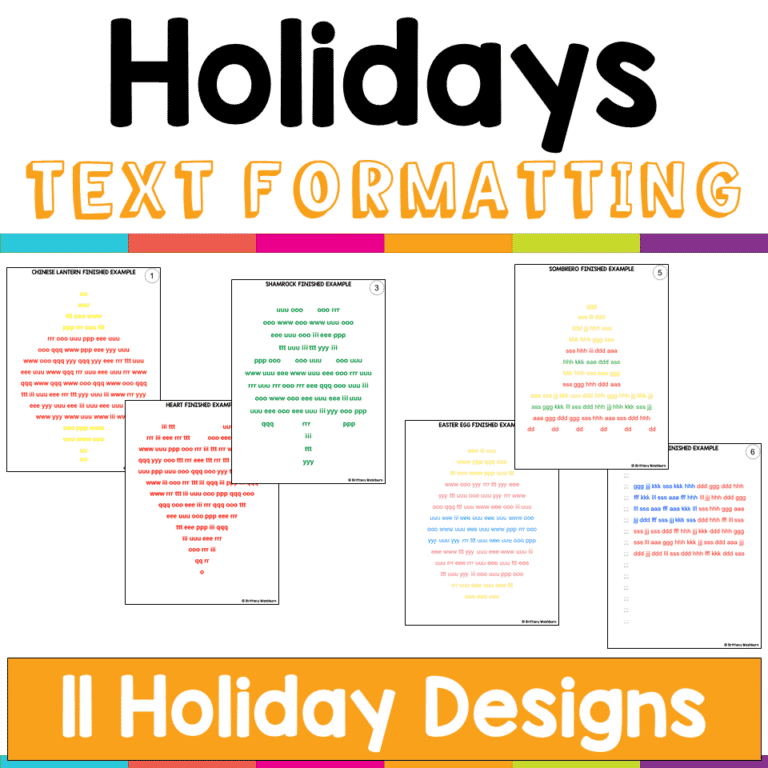 Holiday Text Formatting Activities
