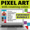 Digital Pixel Art with Counting Cubes Everyday Themes BUNDLE 2