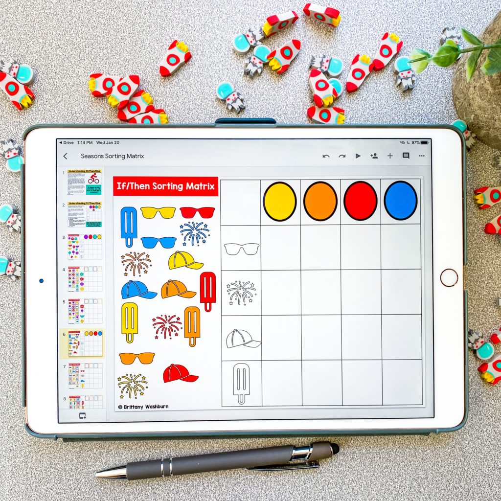 Sorting Matrix Coding - 4 Seasons Conditionals