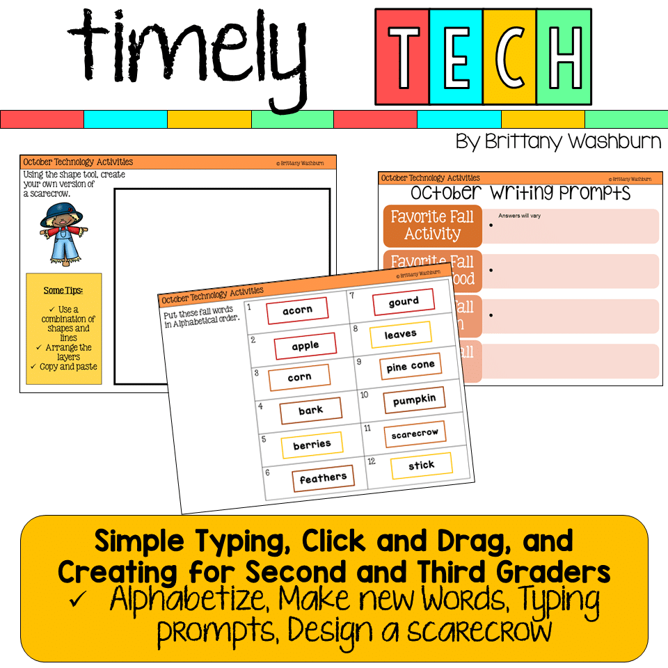 Grades 2-3 Timely Tech: October Themed Computer Lab Lessons