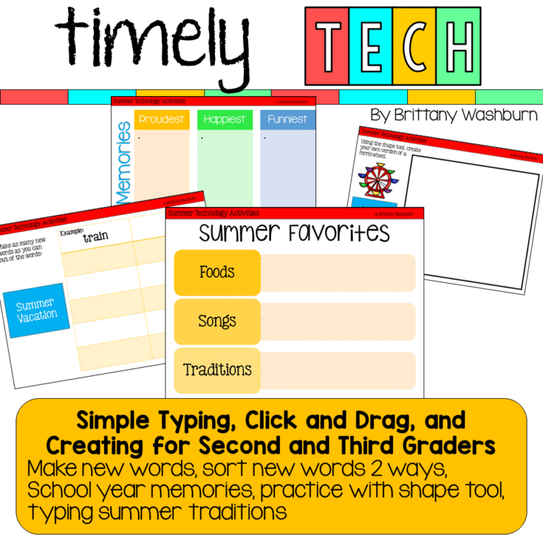 Grades 2-3 Timely Tech: Summer Themed Computer Lab Lessons