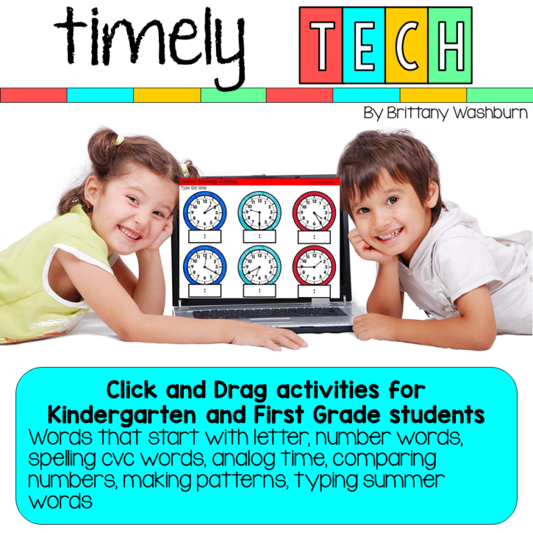 K-1 Timely Tech Summer Themed Computer Lab Lessons