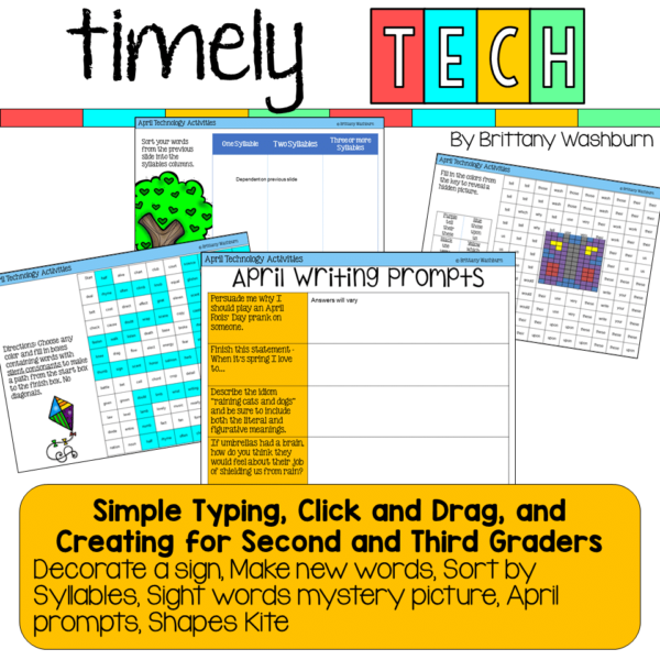 Grades 2-3 Timely Tech: April Themed Computer Lab Lessons