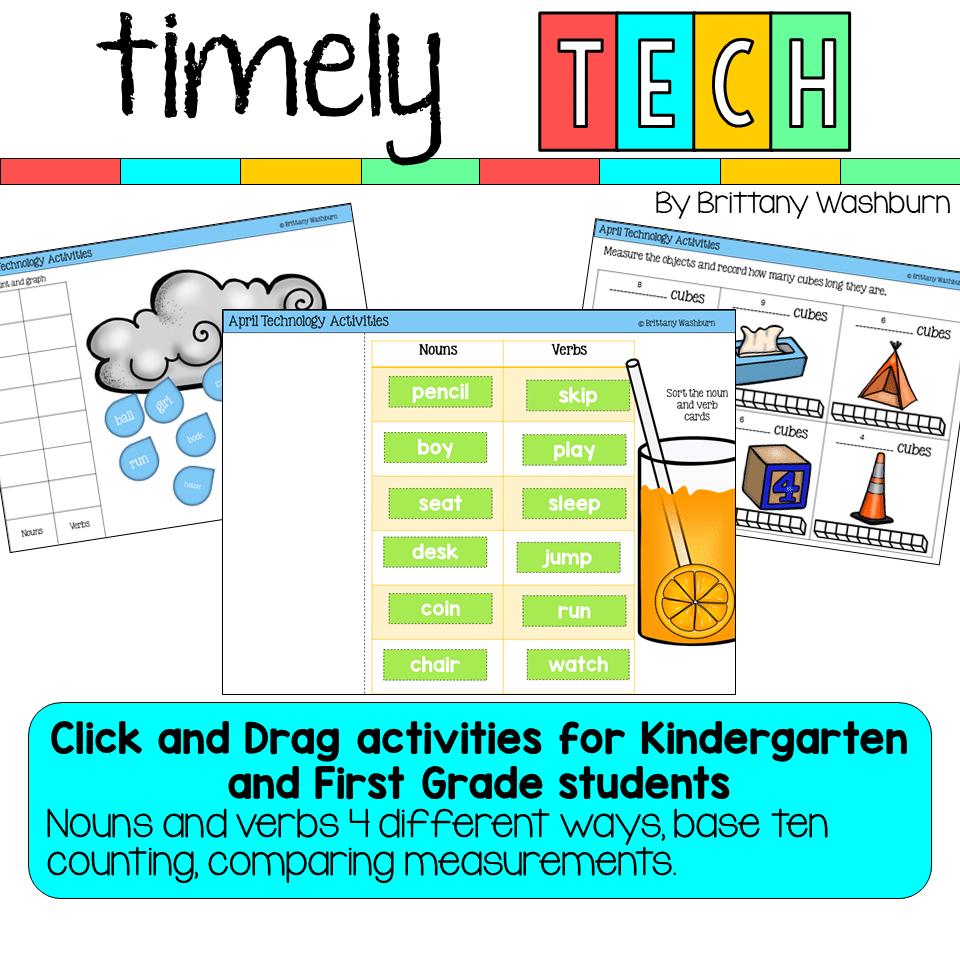 K-1 Timely Tech April Themed Computer Lab Lessons