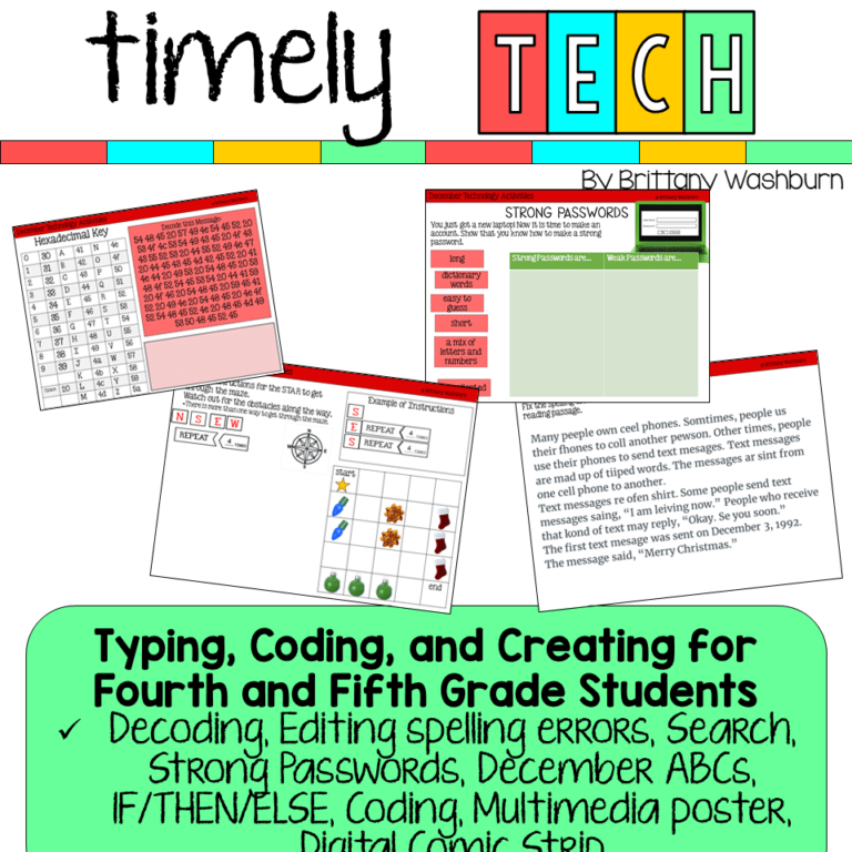 Grades 4-5 Timely Tech: December Themed Computer Lab Lessons