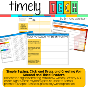 Grades 2-3 Timely Tech: Back to School Themed Computer Lab Lessons