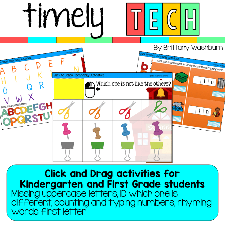 K-1 Timely Tech Back to School Themed Computer Lab Lessons